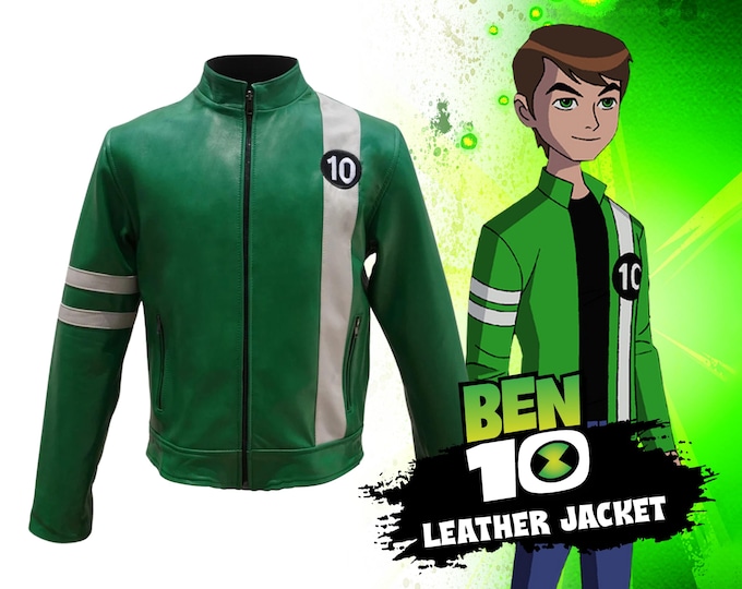 Ben 10 Leather Jacket | Green Jacket Cosplay Costume for Comic-con ...