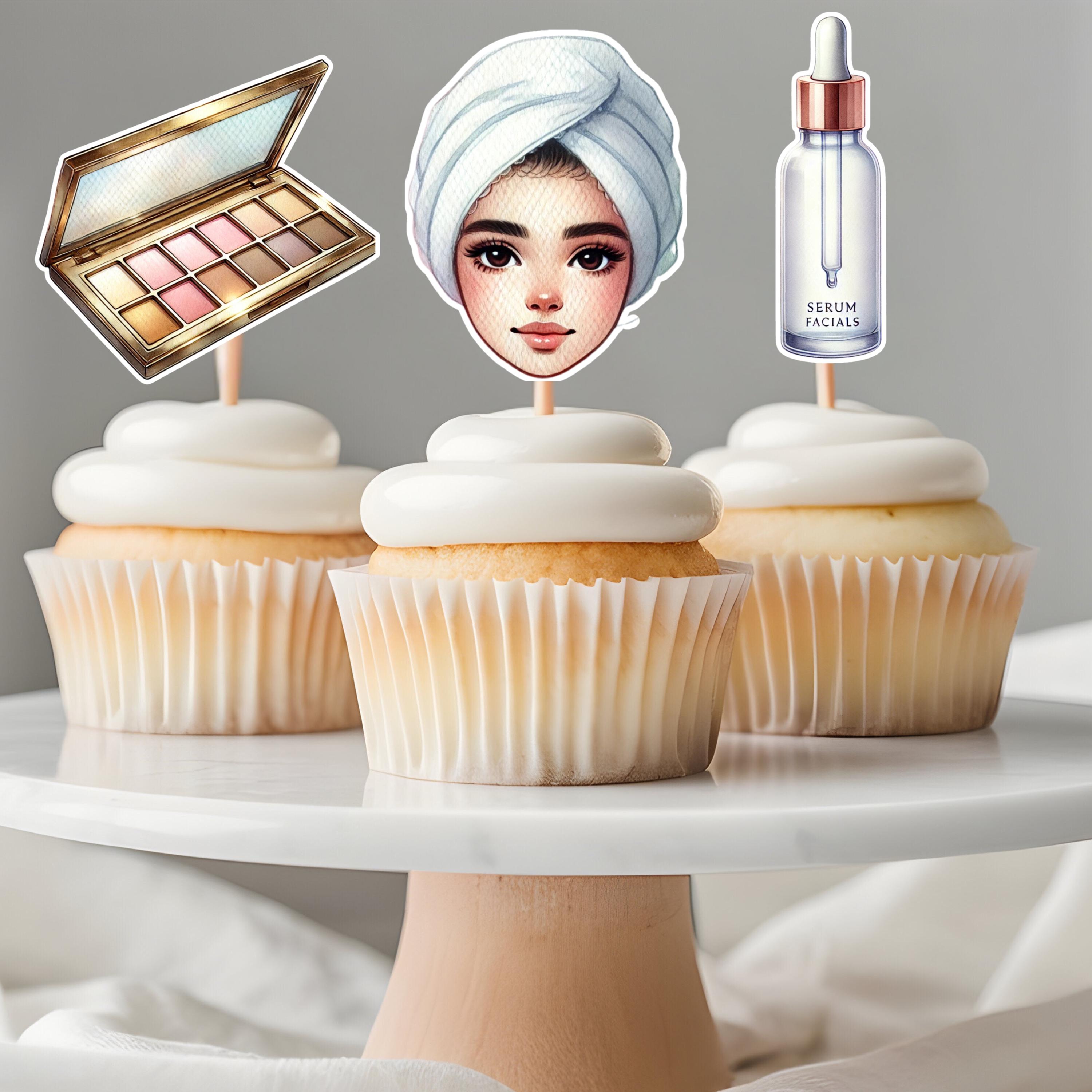Spa Party Cupcake Toppers – Makeup & Brush Decorations (set of 10) - Etsy