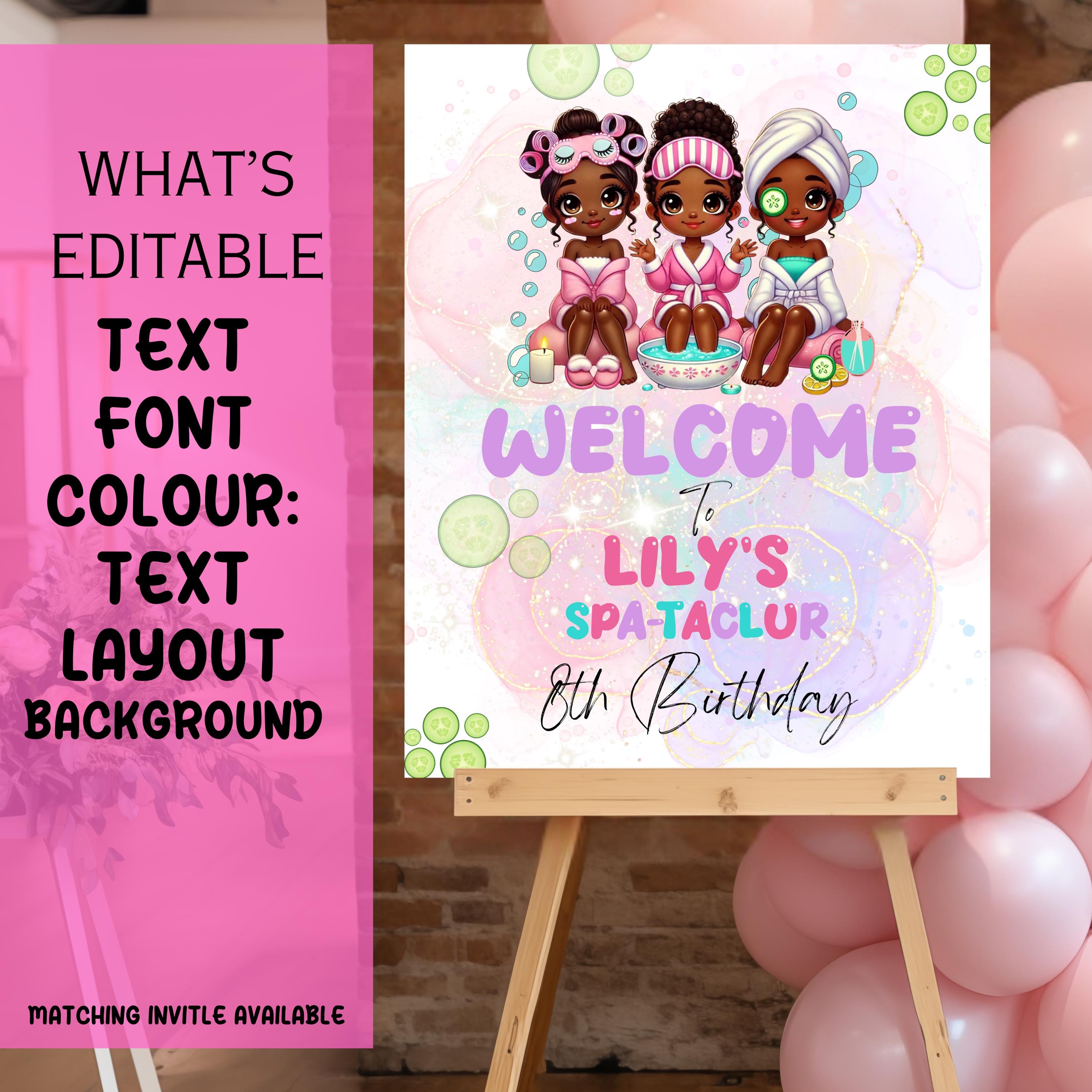 Editable Spa Party Welcome Sign, Girls Spa Birthday Printable, Kids ...