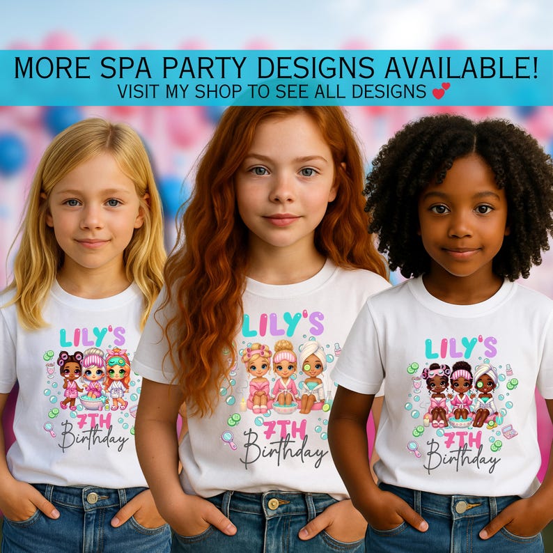 Personalized Spa Birthday Shirt PNG for Girls Custom Spa Party T Shirt ...