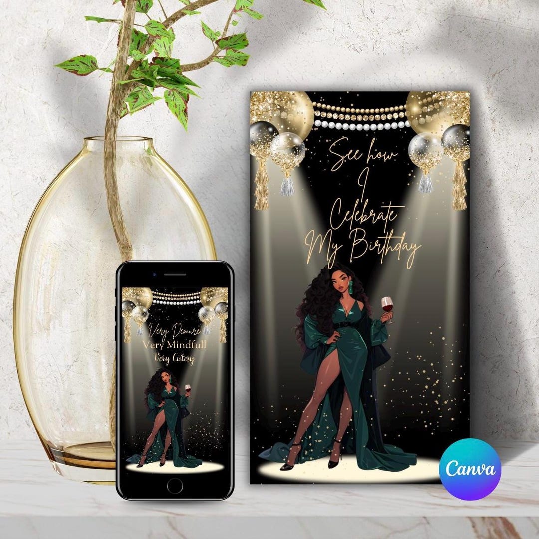 Very Demure Animated Birthday Invitation - Editable Birthday Party ...