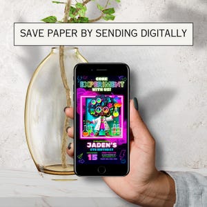 Editable Science Birthday Invitation STEM Experiment Party Template Mad ...