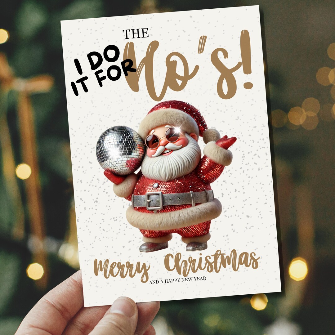 Funny Disco Santa Christmas Card – Retro Holiday Card (digital Download ...
