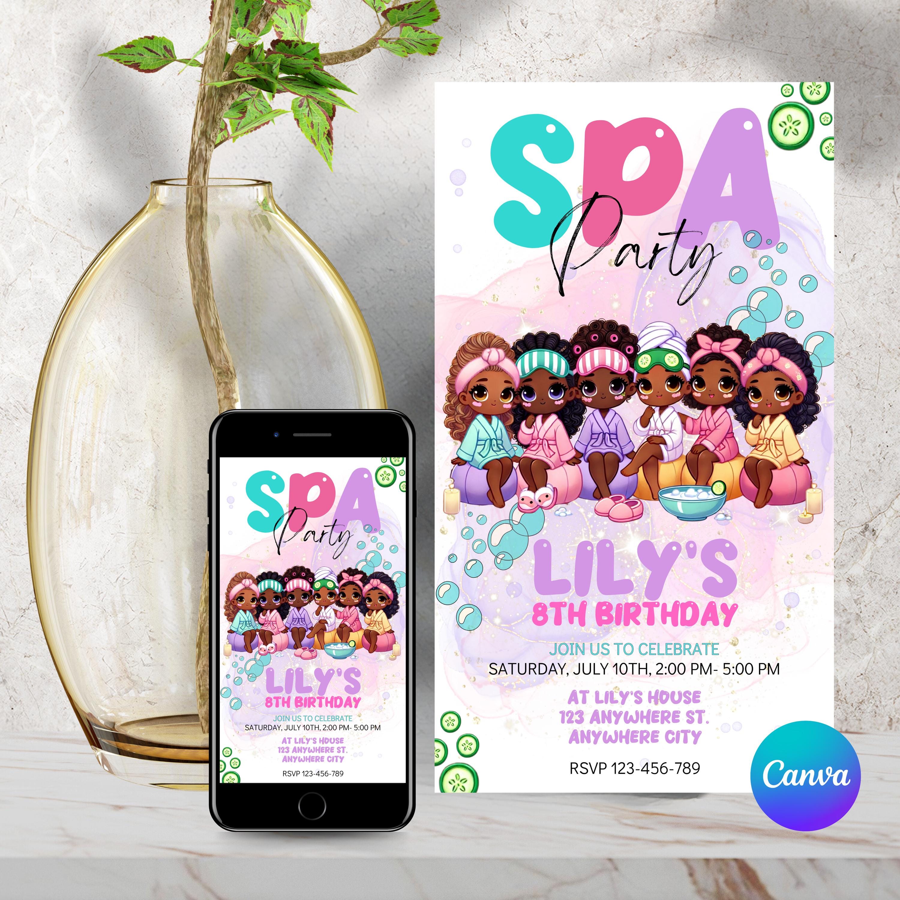 Invitation for a Spa Party for Kids - Girls Birthday Celebration ...