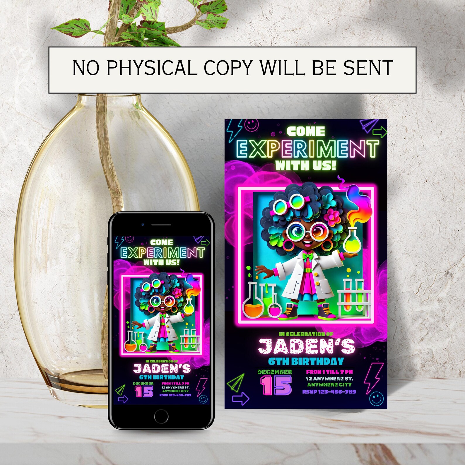 Editable Science Birthday Invitation, STEM Party (digital Download) - Etsy