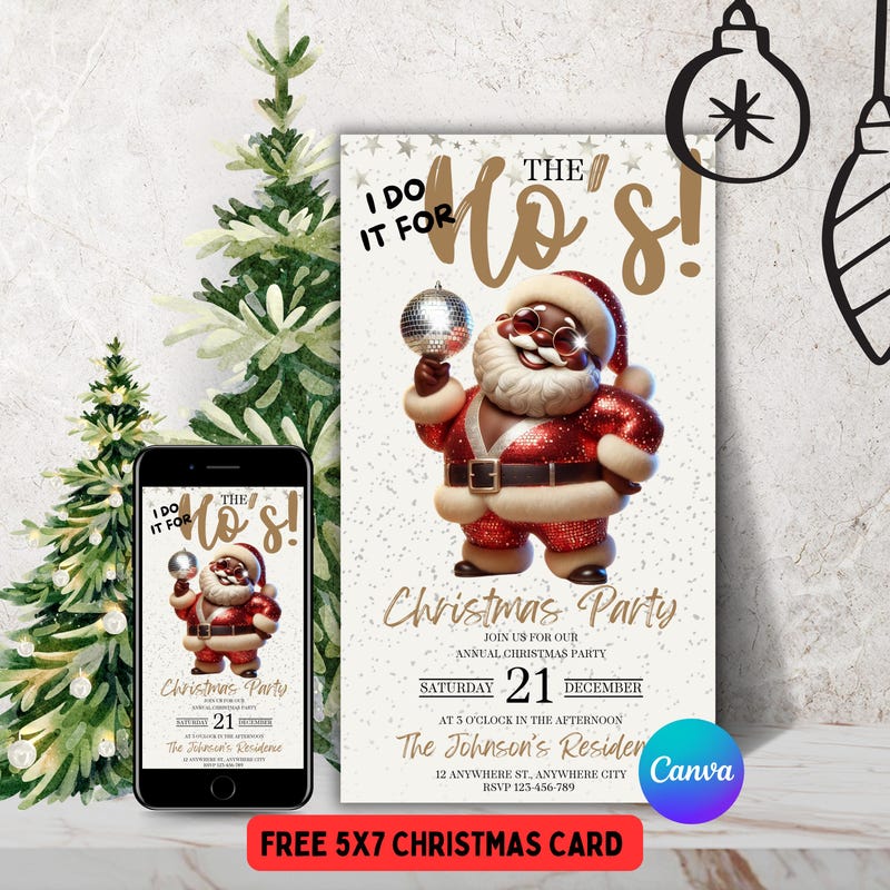 Disco Santa Party Invite - Etsy