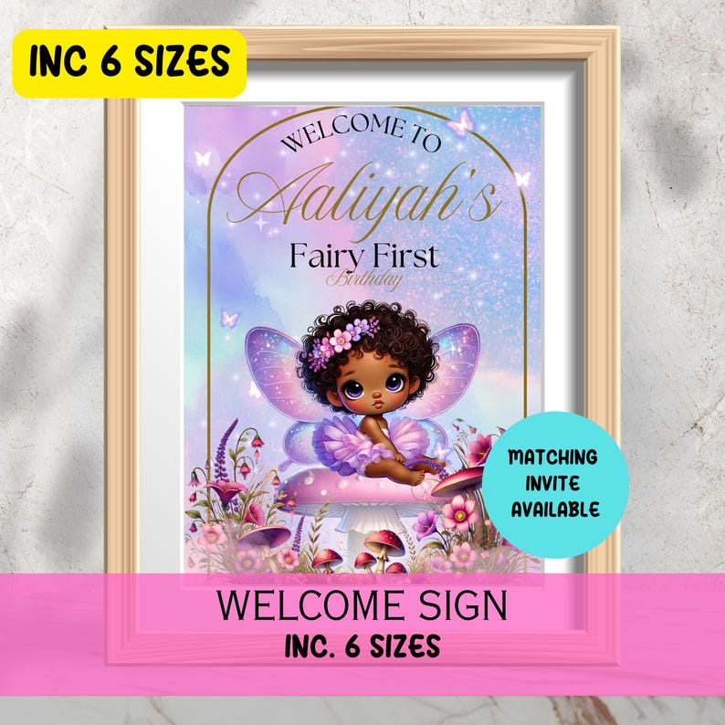 Fairy First Birthday Welcome Sign | Enchanted Garden Party Decor ...