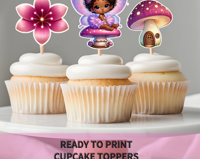 Fairy Cupcake Toppers | Printable Fairy Birthday Party Decor | DIY ...