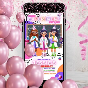 Science Birthday Invitation, STEM Party, Girls, Editable (digital ...
