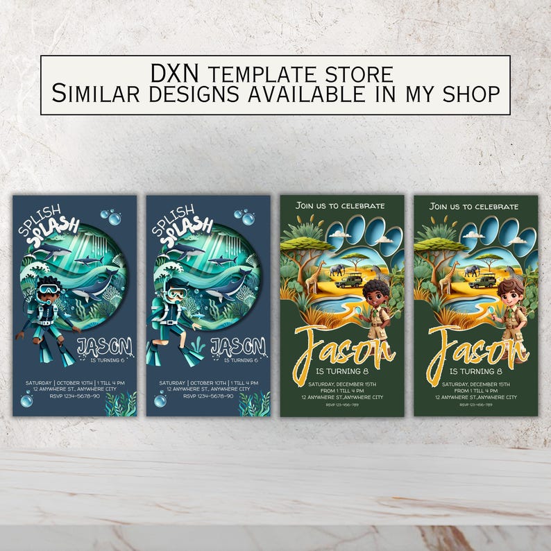 Under the Sea Boys Birthday Invitation Editable Ocean Theme Party ...