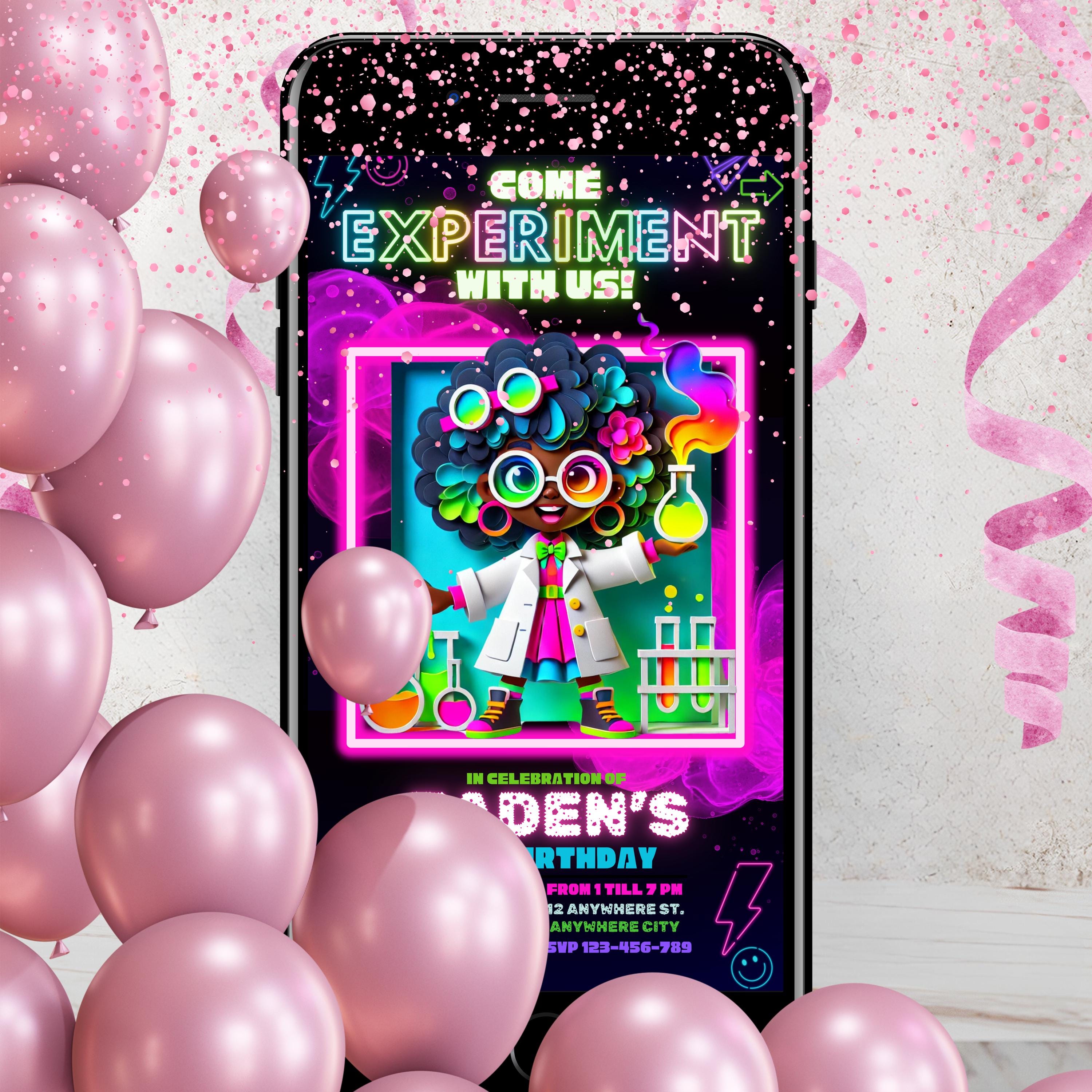 Editable Science Birthday Invitation, STEM Party (digital Download) - Etsy