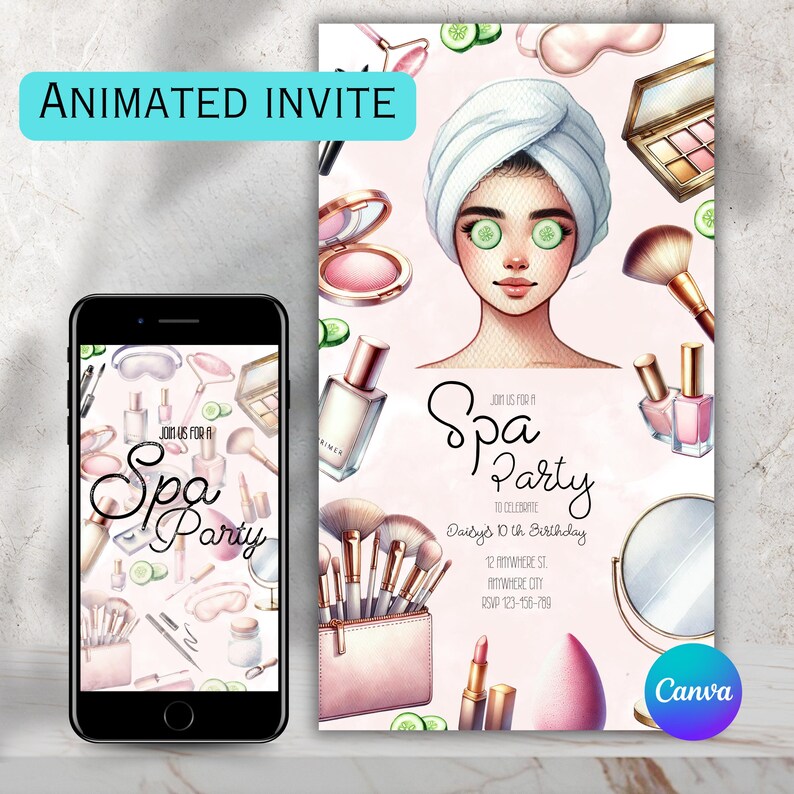 Invitation for a Spa Party for Kids and Adults - Girls Birthday ...