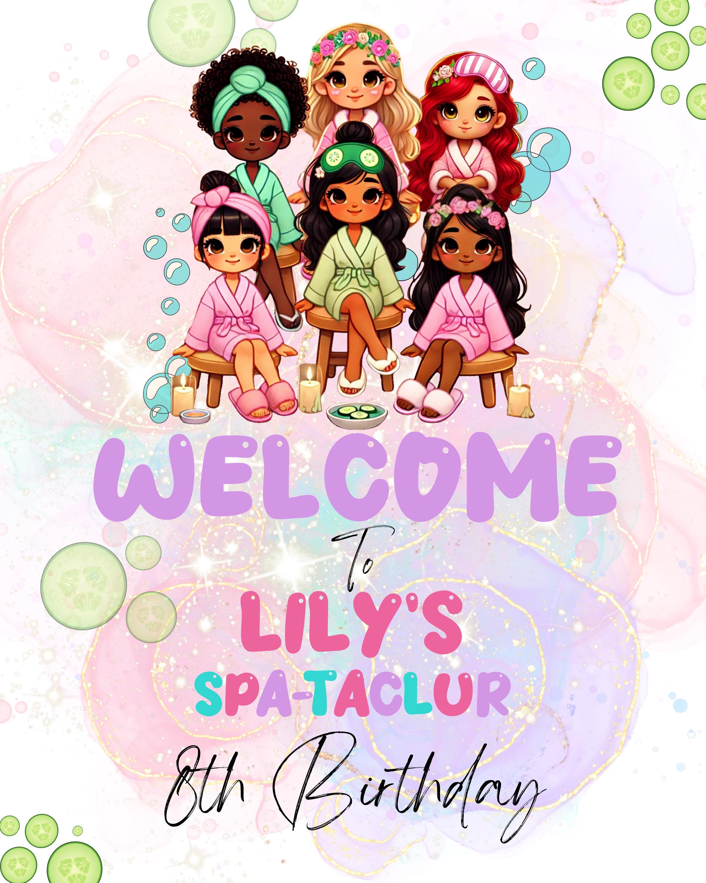 Editable Spa Party Welcome Sign, Girls Spa Birthday Printable, Kids ...