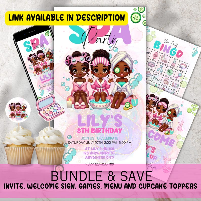 Editable Kids Spa Menu Template | Printable Spa Party Menu for Girls ...