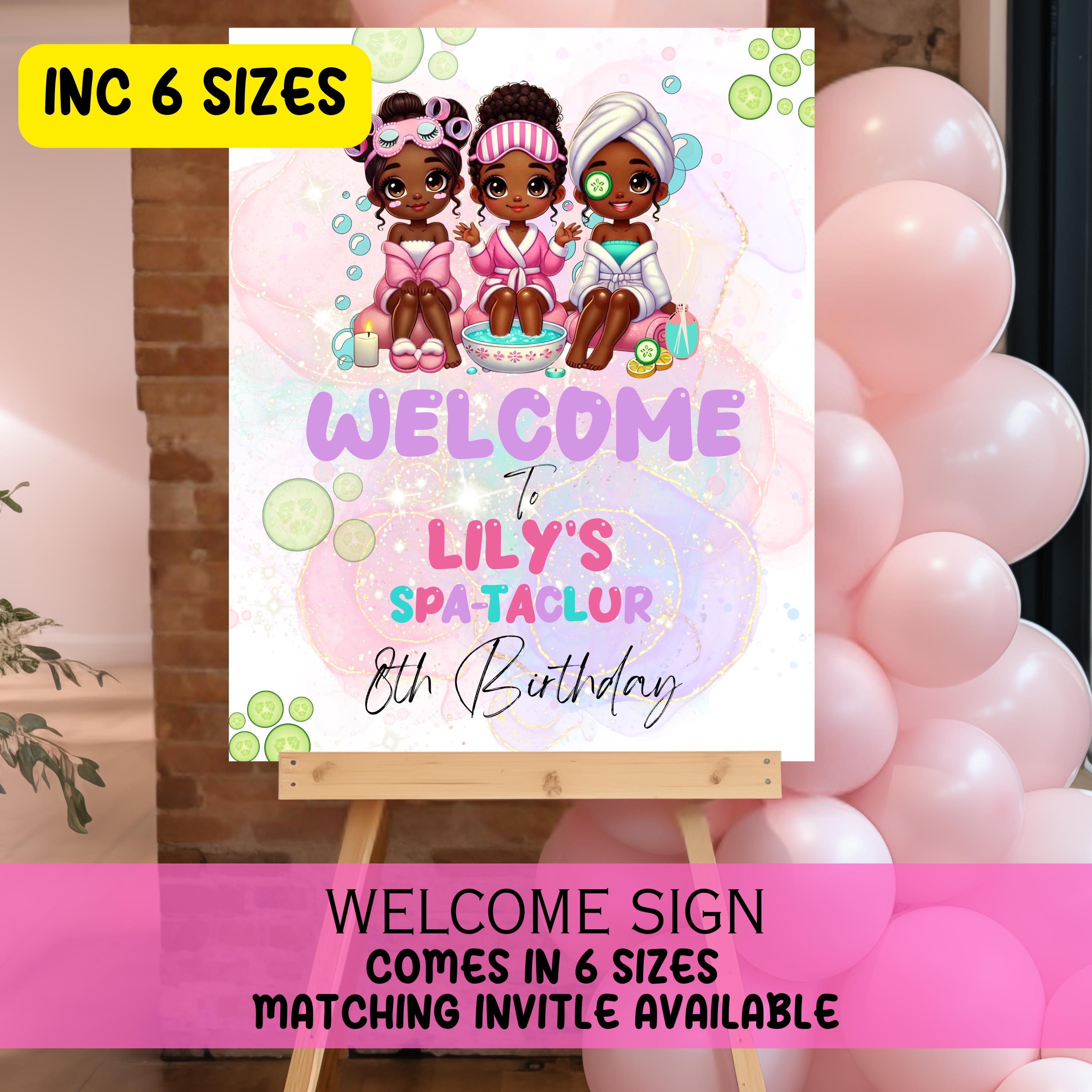 Editable Spa Party Welcome Sign, Girls Spa Birthday Printable, Kids ...
