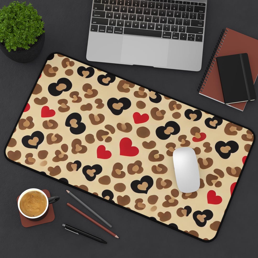 Leopard Print Desk Mat Stylish and Durable Mouse Pad for Office and ...
