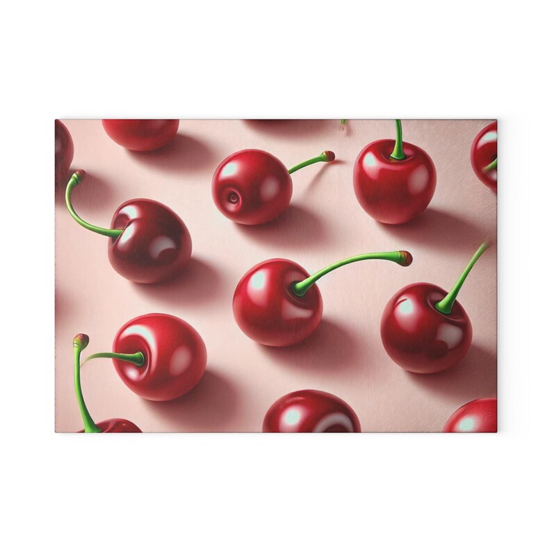 Cherry Print Glass Cutting Board Stylish and Durable Kitchen Accessory ...