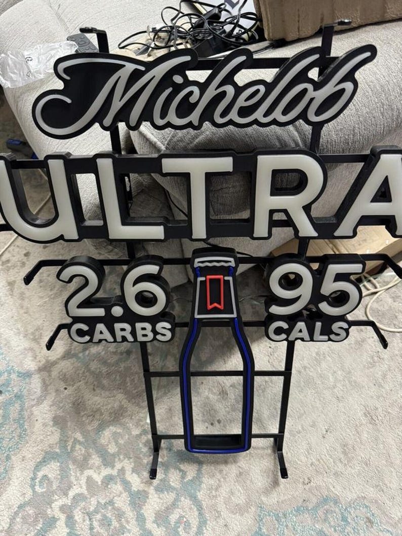 Michelob Ultra Beer Light-up LED Bar Sign – Vertical 22.5” X 32.5 ...