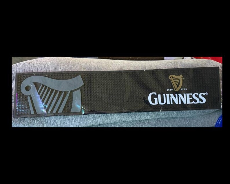 Guinness Rubber Bar Mat | Classic Black Pub Runner | Irish Stout Decor ...