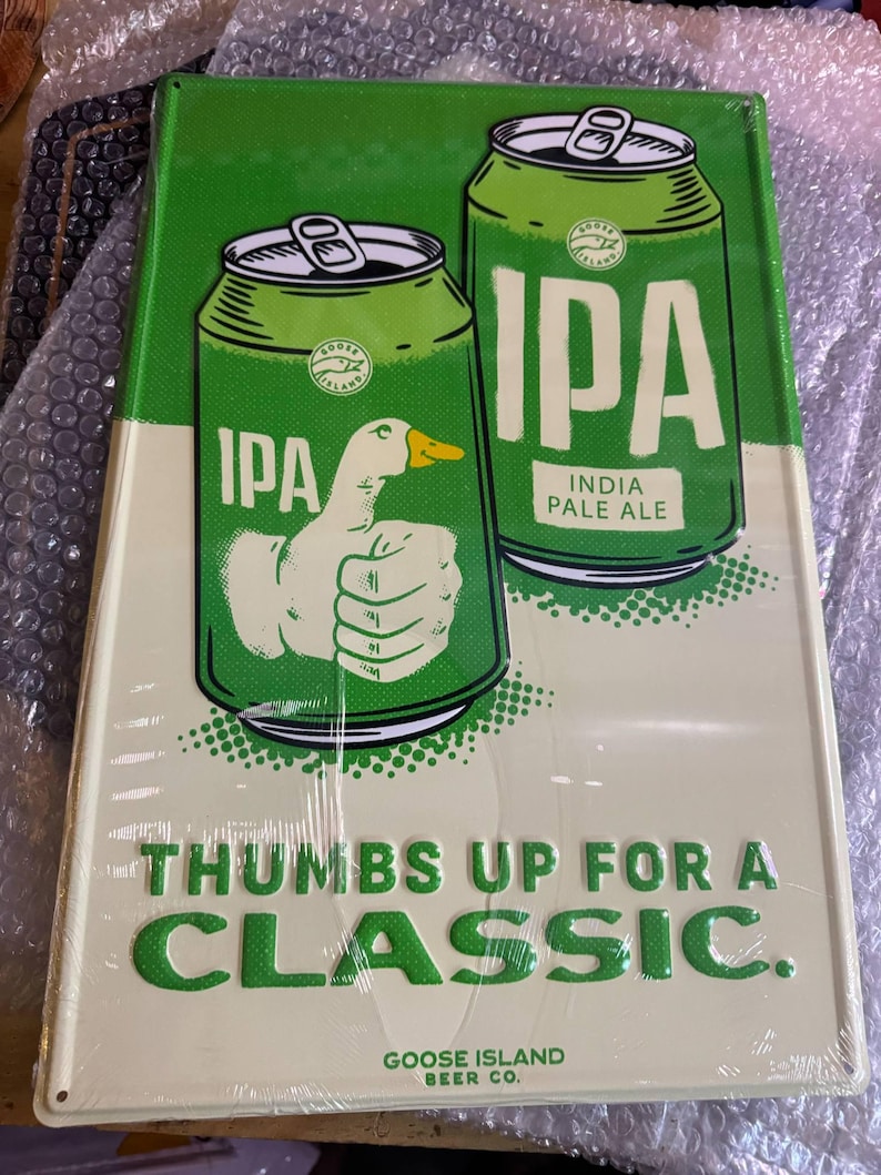 Goose Island IPA Tin Tacker Sign: Craft Beer Bar Decor (13"x18") - Etsy