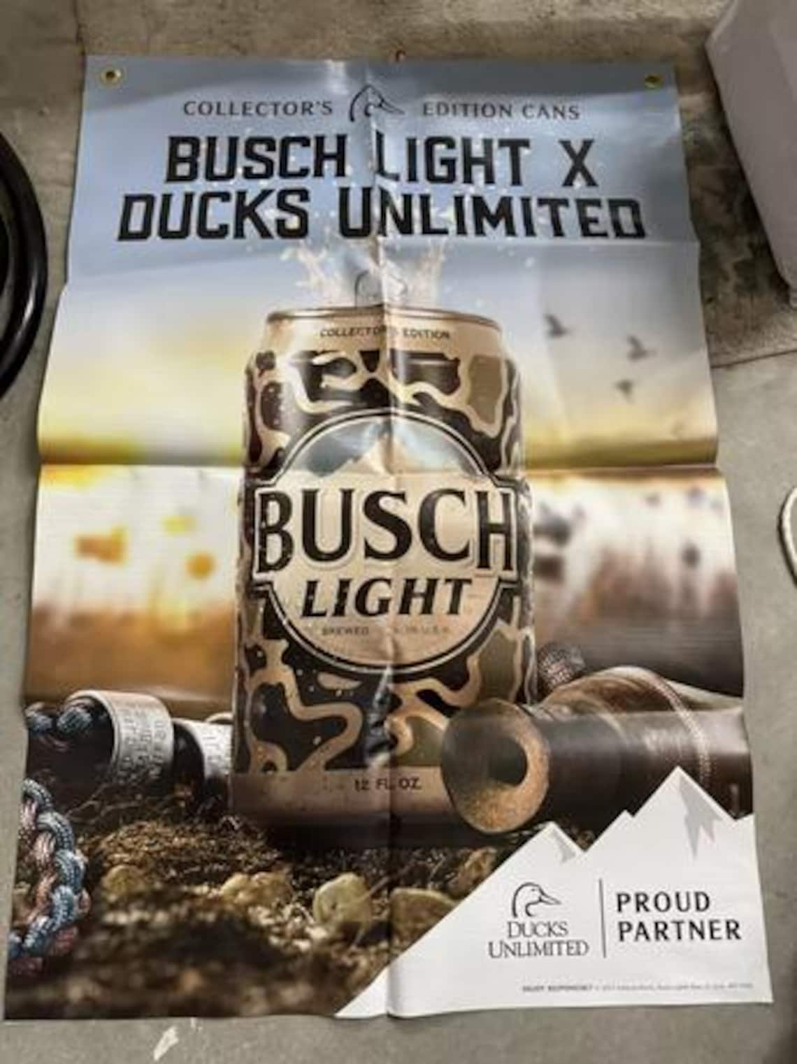 Busch Light Hunting Banner Ducks Unlimited Vinyl New!! Beer Man Cave ...