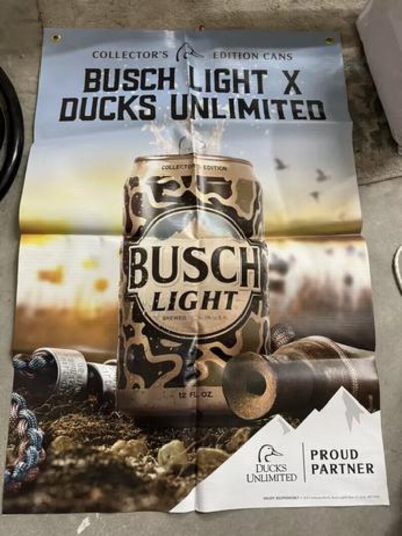 Busch Light Hunting Banner Ducks Unlimited Vinyl New!! Beer Man Cave ...
