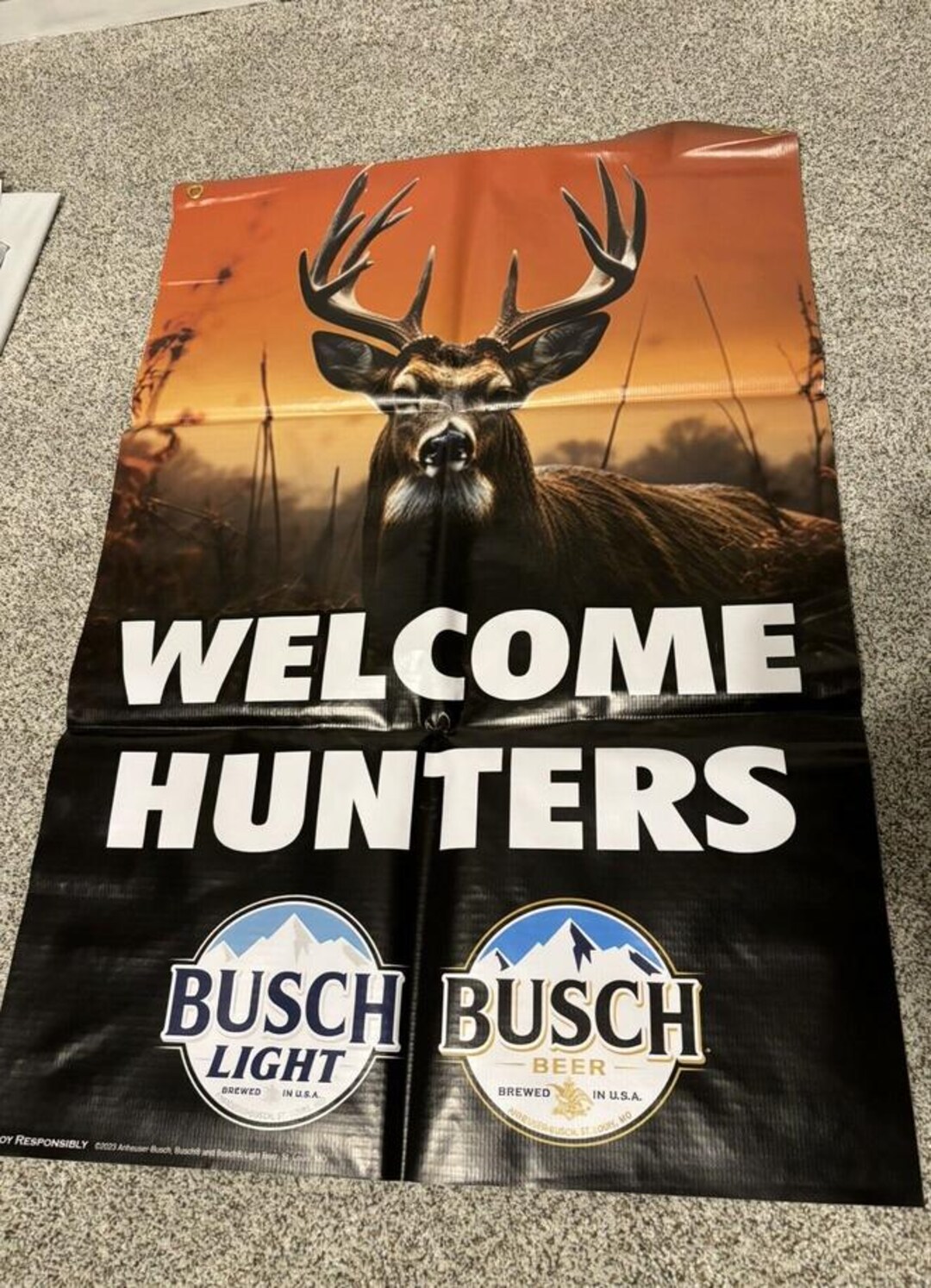 Welcome Hunters Hunting Lodge Banner! Busch Light Deer Hunting Perfect ...
