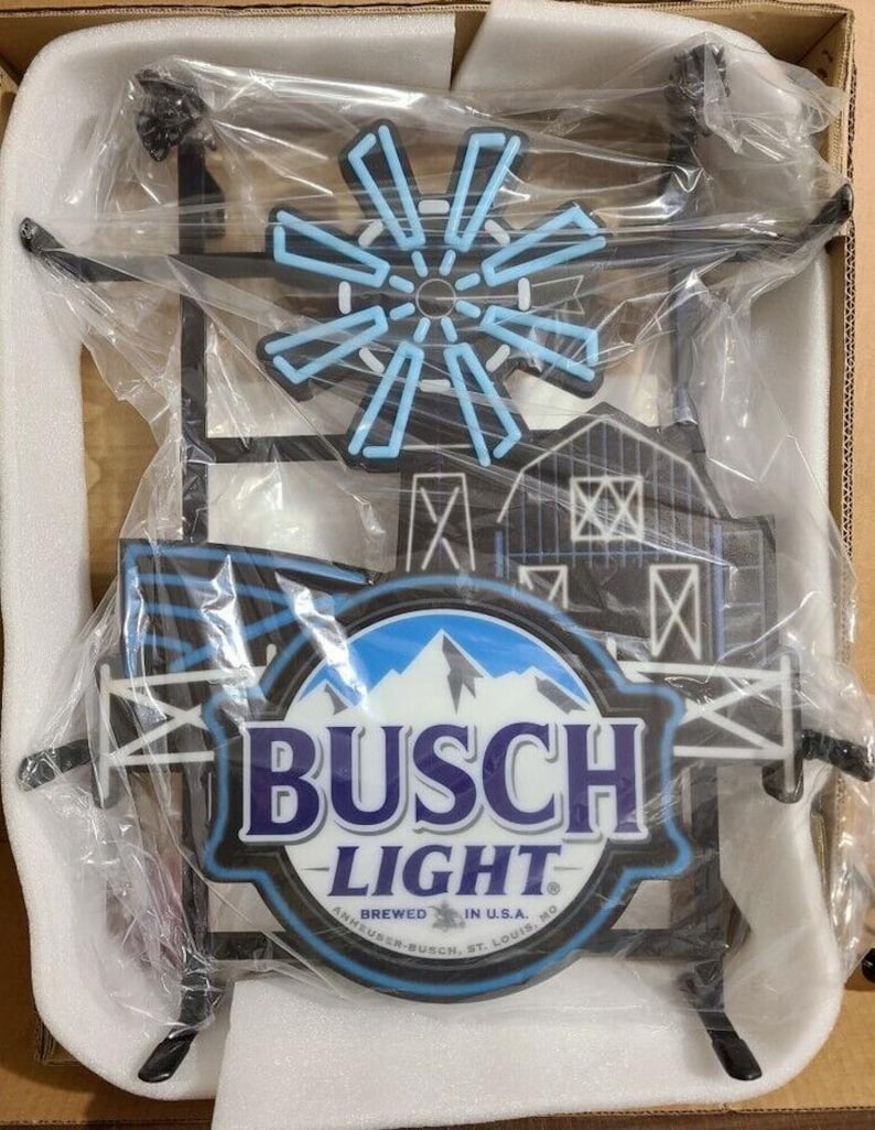 Animated Busch Light Farm Scene LED Neon Sign – Barn Windmill ...