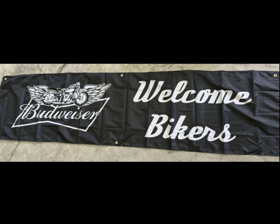 Budweiser 'welcome Bikers' Banner – 2'x8' – Perfect for Bike Rallies ...