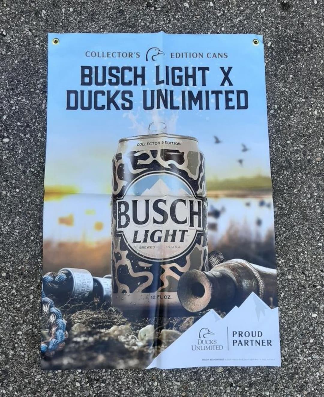 Busch Light Hunting Banner Ducks Unlimited Vinyl New!! Beer Man Cave ...