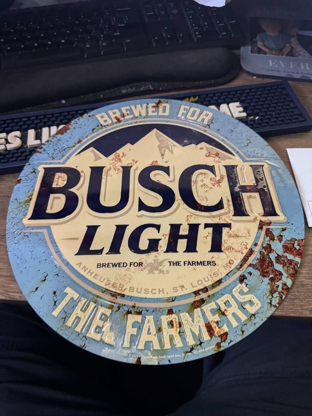 Rustic Busch Light "brewed for the Farmers" Circular Metal Sign – 12 ...