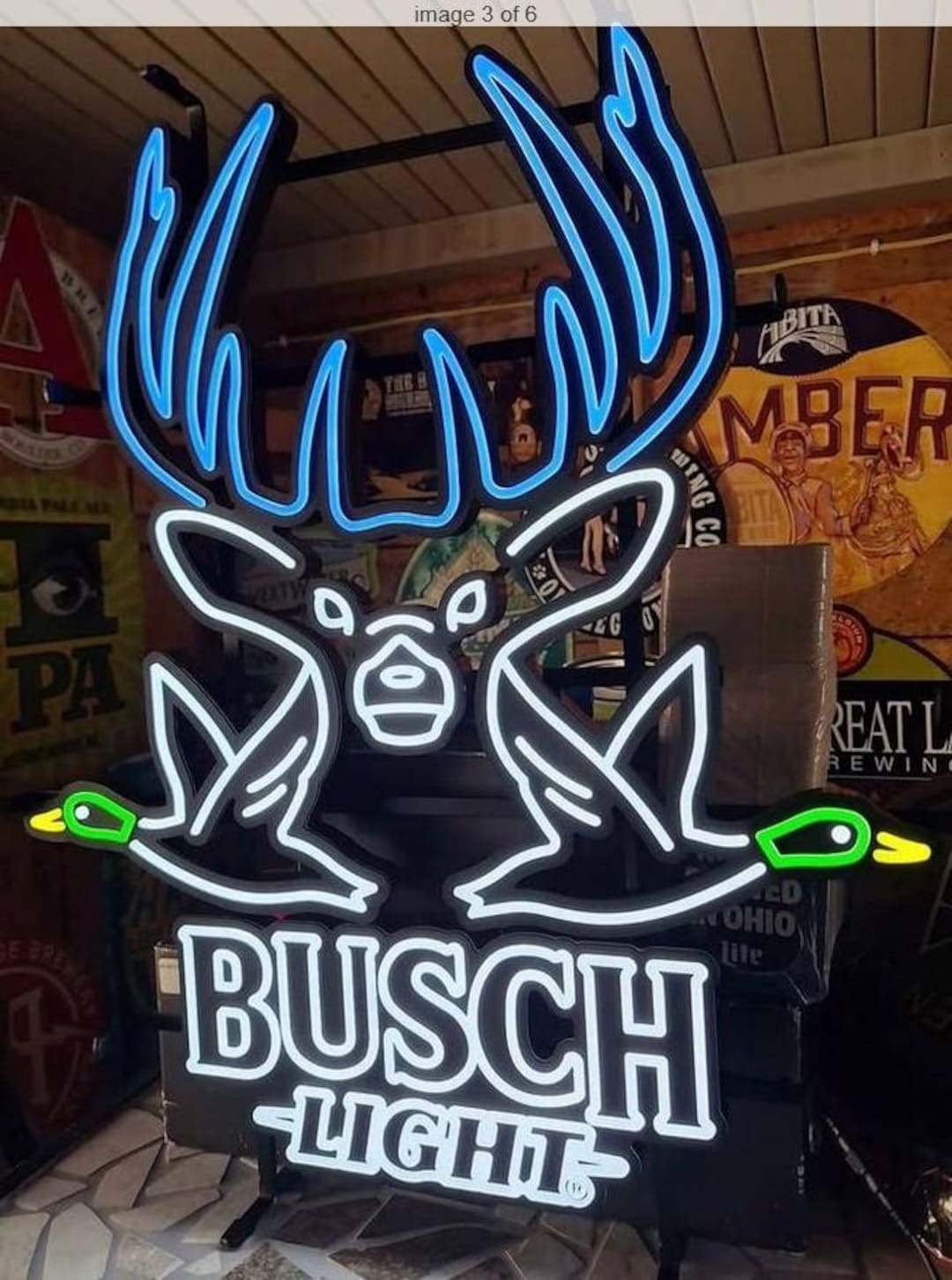 LAST ONE Busch Light Beer Deer Duck Hunting LED Bar Sign – Man Cave ...