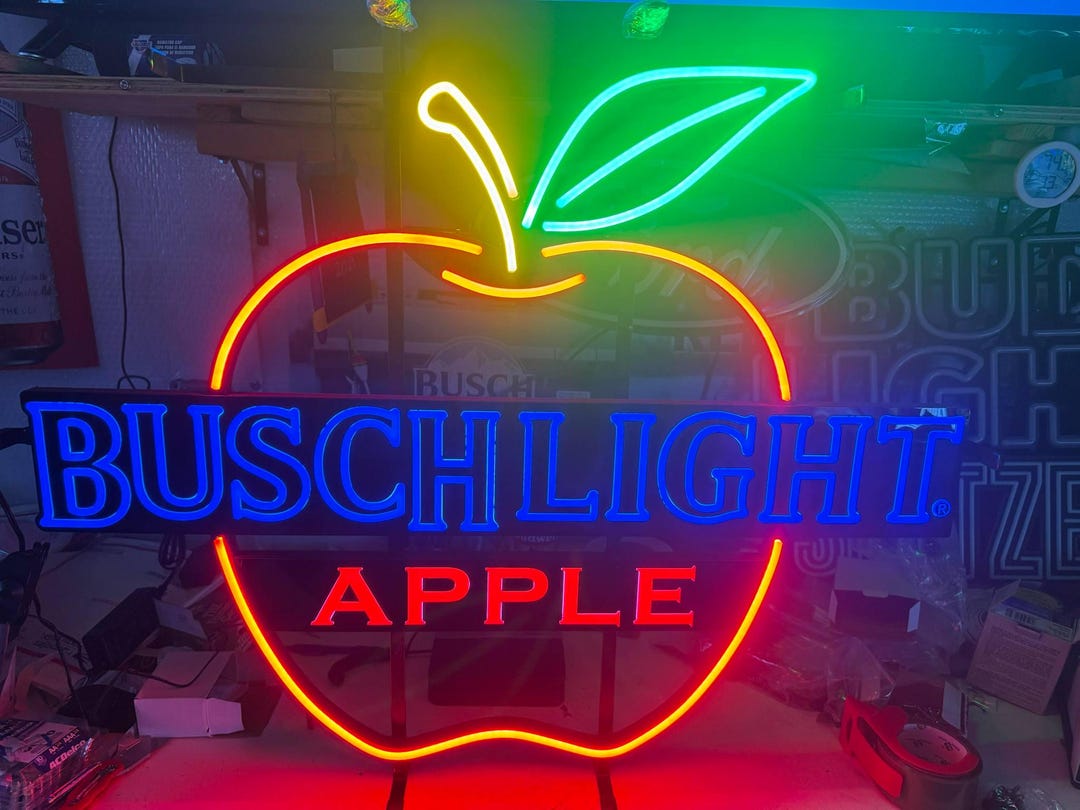 Busch Light Apple LED Sign: 30" X 36" Breweriana Bar Decor - Etsy