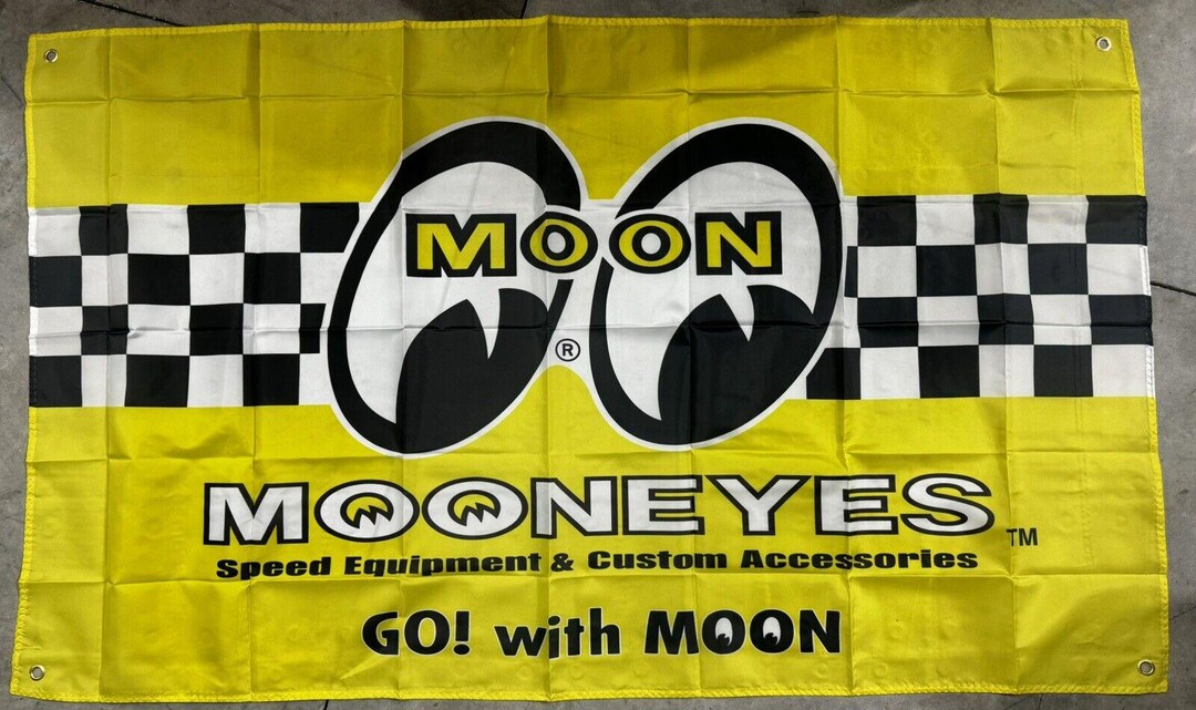 Mooneyes Racing Flag: 3x5ft Polyester Banner - Etsy