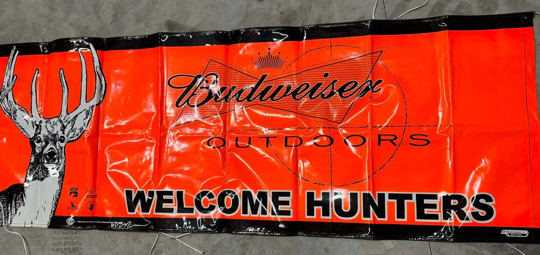 Rare Budweiser Welcome Outdoors Hunting Banner 3x8ft - Etsy