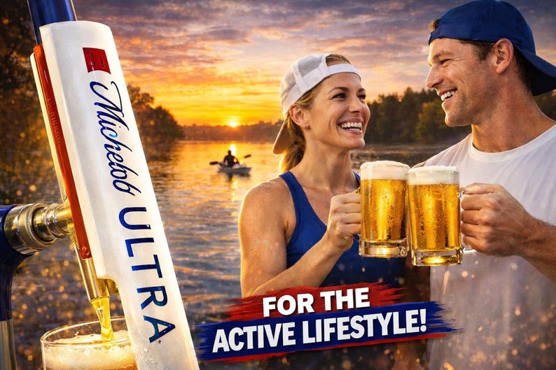 NEW Michelob Ultra Ribbon Logo Beer Tap Handle – 12” Tall – Brand New ...