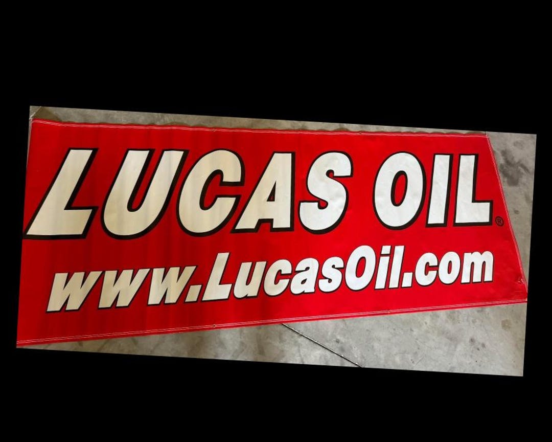 Rare Vintage Lucas Oil Banner - 35”x92” - Bold Red Advertising ...