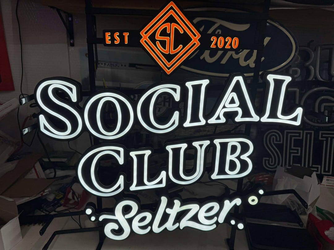 RARE Anheuser-busch Social Club Seltzer Neon LED Sign – 27” X 24 ...