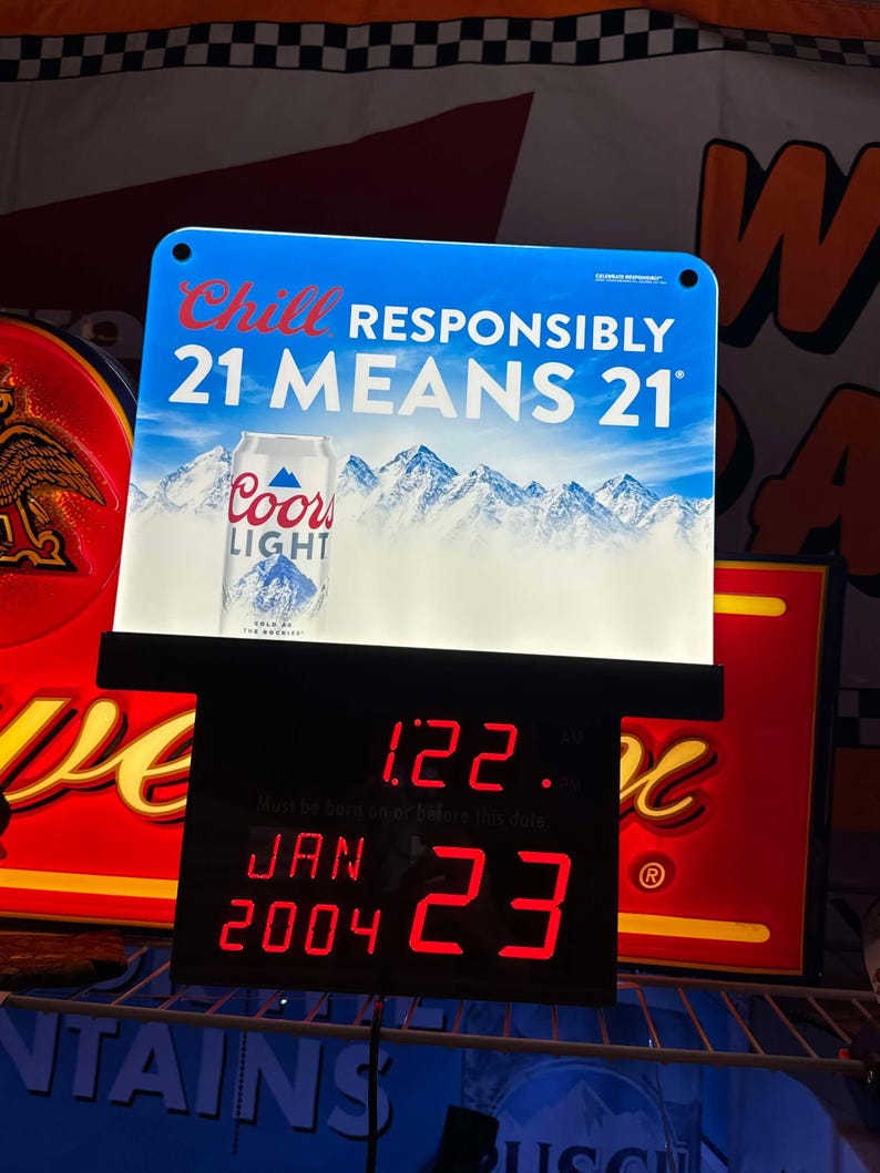 Coors Light 'drink Responsibly / We ID' Sign – Perfect for Bars and Man ...