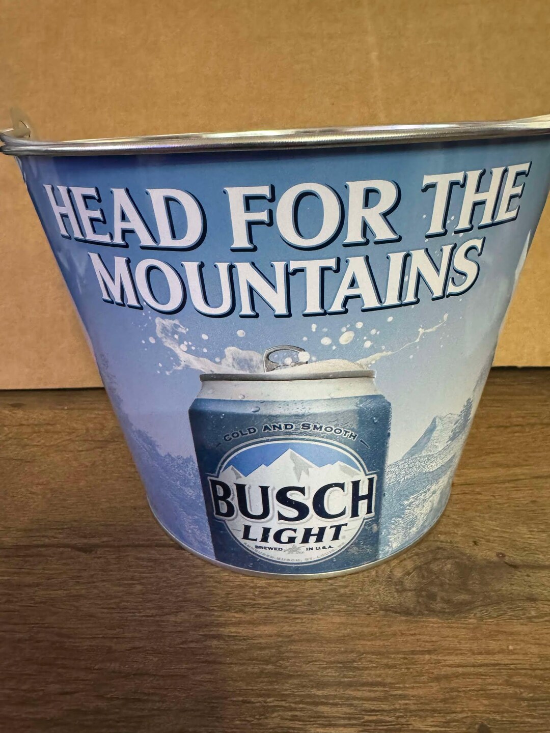 Busch Light "head for the Mountain" Beer Ice Bucket – Blue With Logo - Etsy
