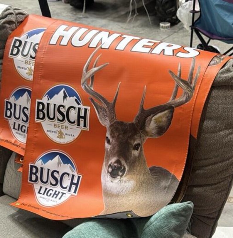 Busch Light Beer Welcome Hunters Garage Man Cave Banner 2'x3' - Man ...
