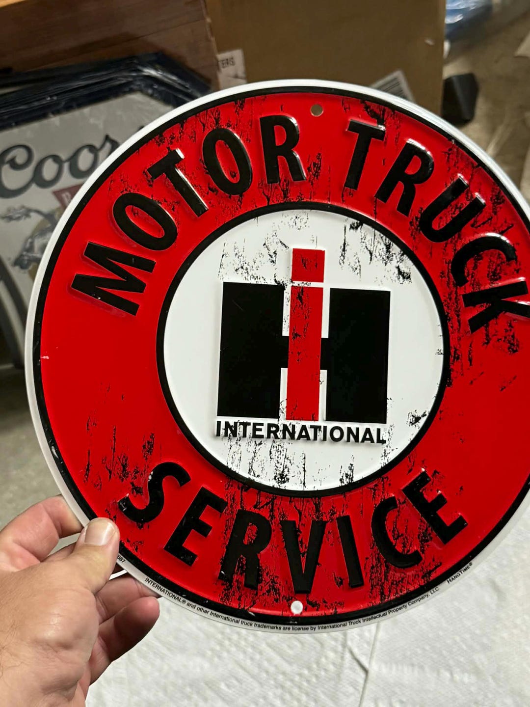 International Harvester IH Motor Truck Service Tin Sign – 12” Round Red ...