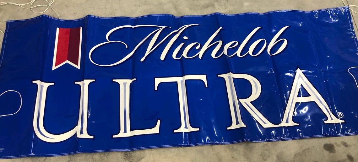 Michelob Ultra PVC Banner 3x8 Ft – Massive Beer Sign With Hanging ...