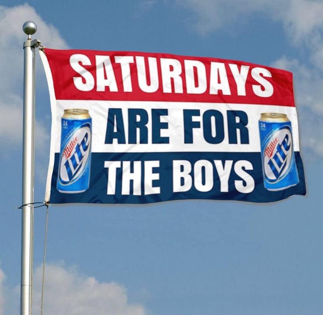 Miller Lite Flag 3x5ft – Saturdays Are for the Boys Beer Banner Man ...