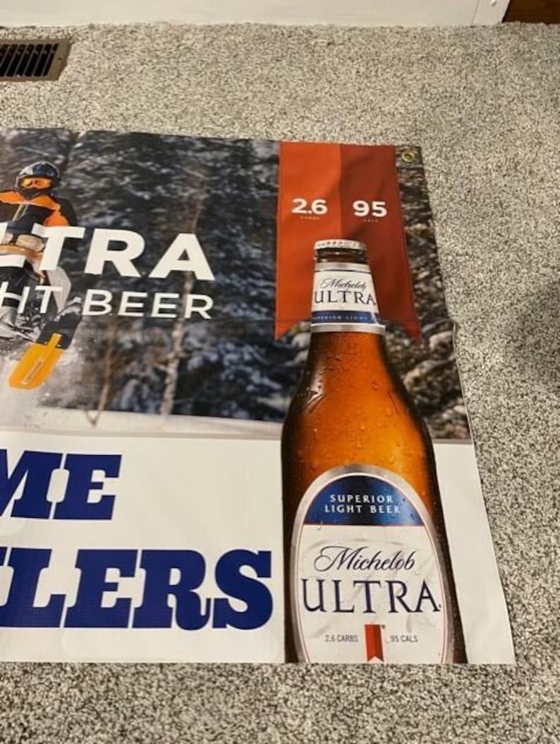 Michelob Ultra Welcome Snowmobilers Banner: 2x3 Ft Heavy Vinyl Winter ...