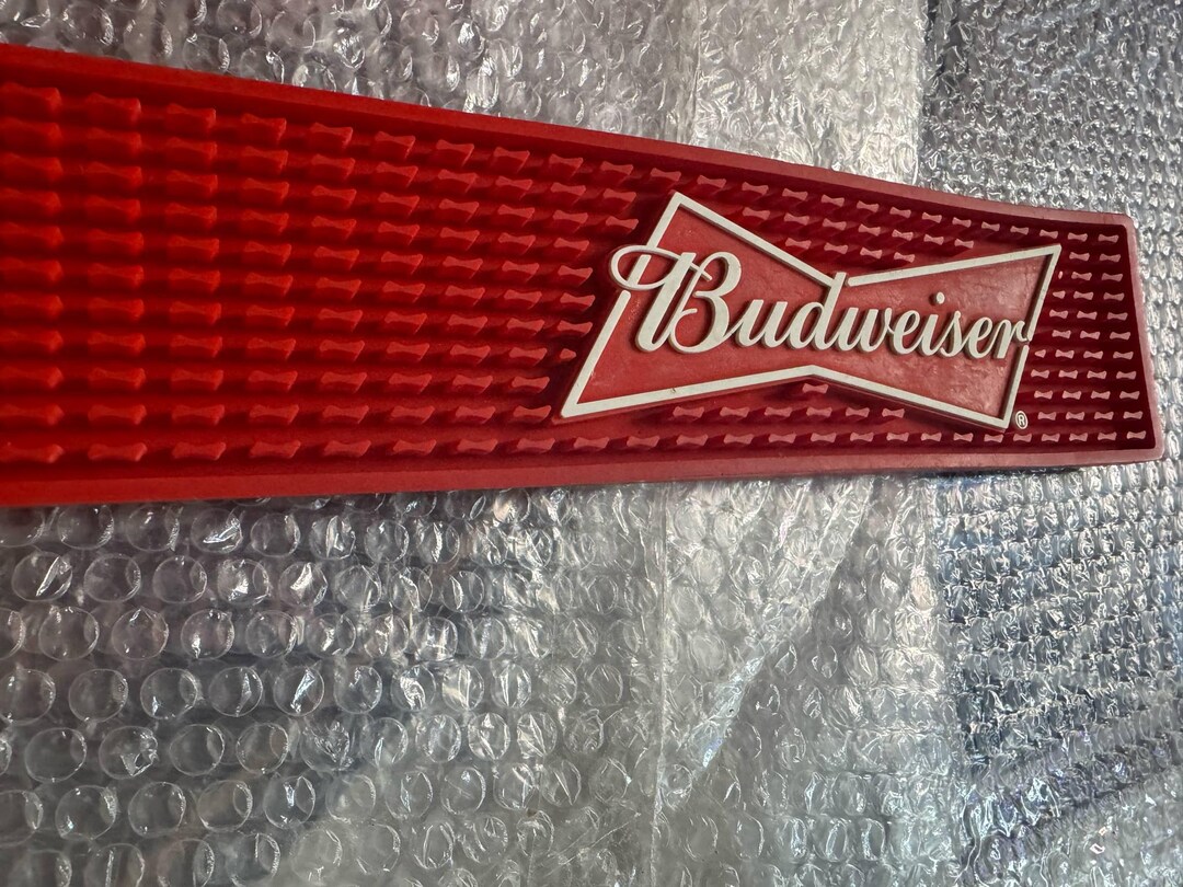 Budweiser Red Rubber Bar Mat – “enjoy Responsibly” – 24" X 3.25" – NEW ...