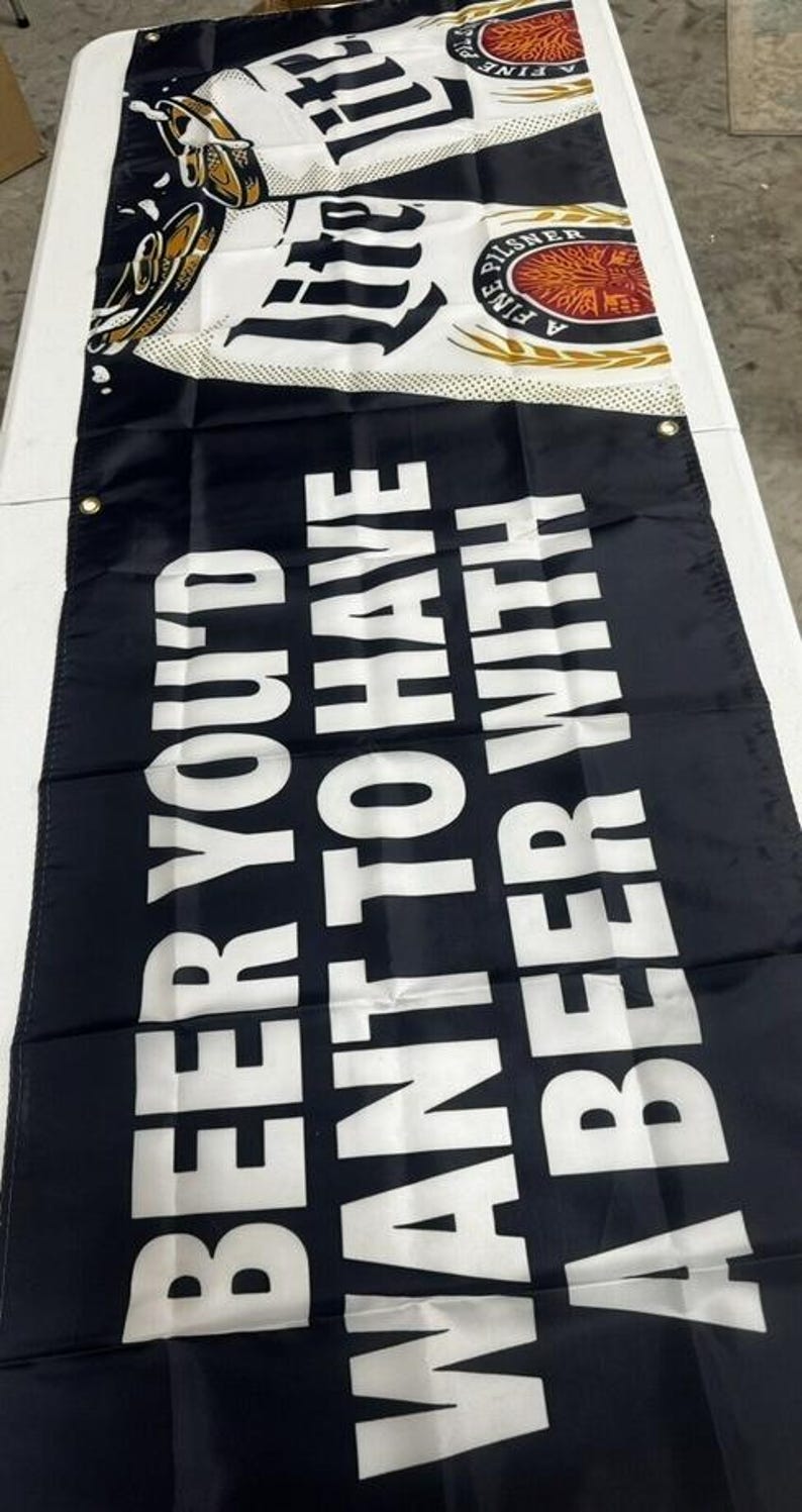 MILLER LITE Beer Flag It's Miller Time 2x6ft Banner Man Cave - Etsy