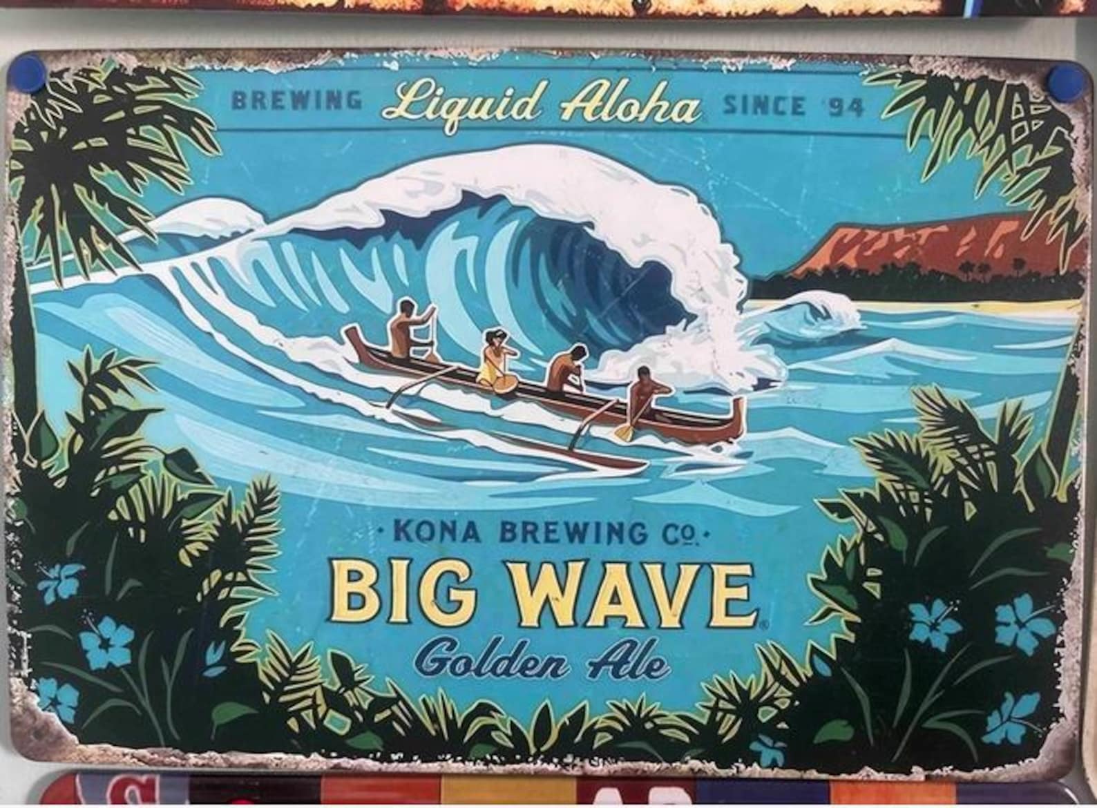 Kona Big Wave Beer Tin Sign: Retro Bar Decor, 8x12 Metal Wall Art - Etsy