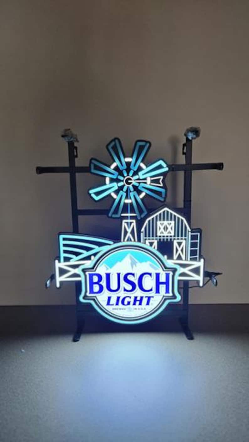 Animated Busch Light Farm Scene LED Neon Sign – Barn Windmill ...