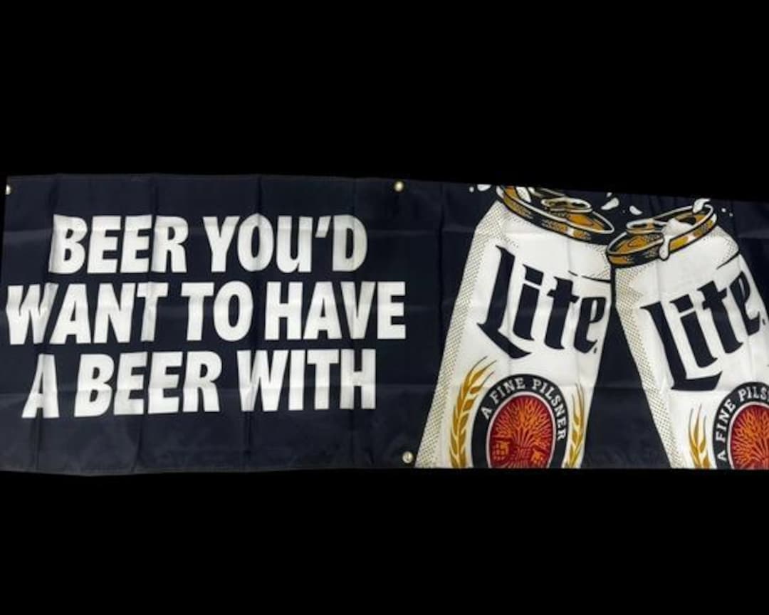 MILLER LITE Beer Flag It's Miller Time 2x6ft Banner Man Cave - Etsy